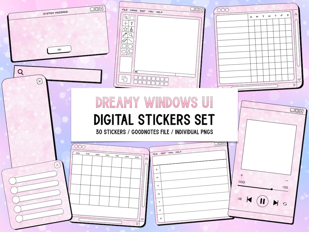 Dreamy Windows Ui Computer Pop up Stickers Set - Etsy