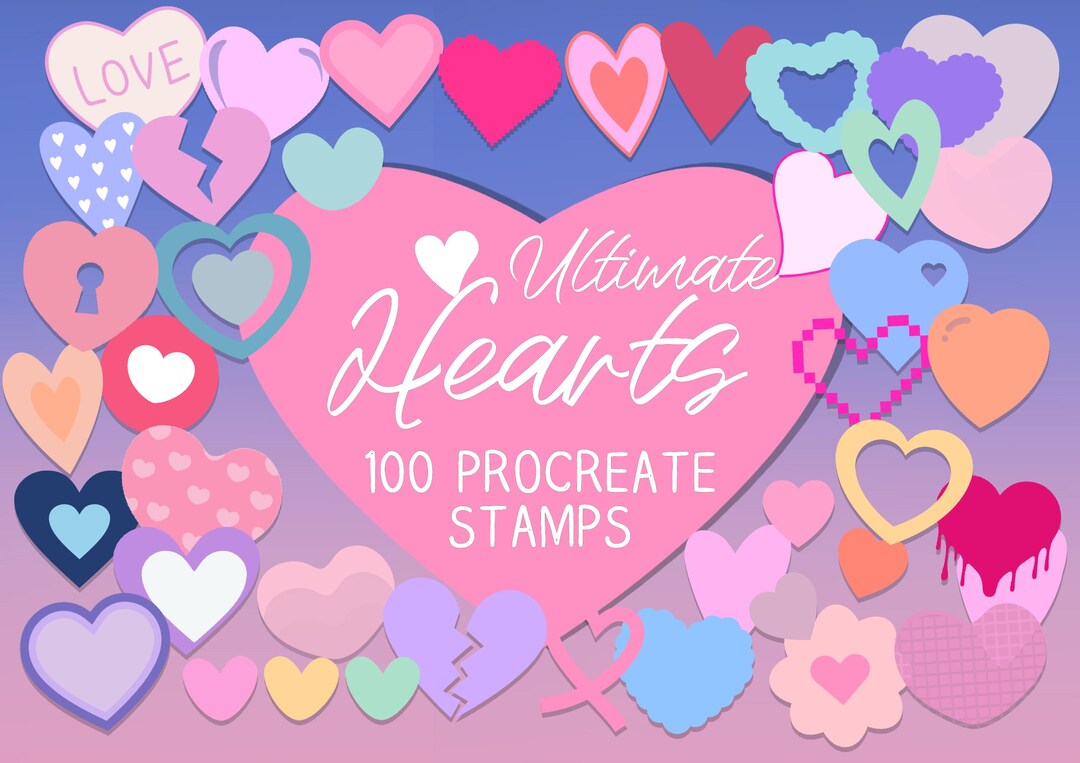 Ultimate Heart Procreate Stamp Brush Set - Valentine's Day, Anniversary ...