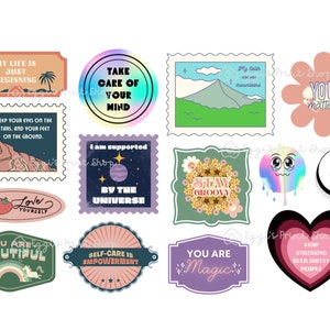 Vintage Retro Positive Affirmation Digital Stickers Set - Goodnotes ...