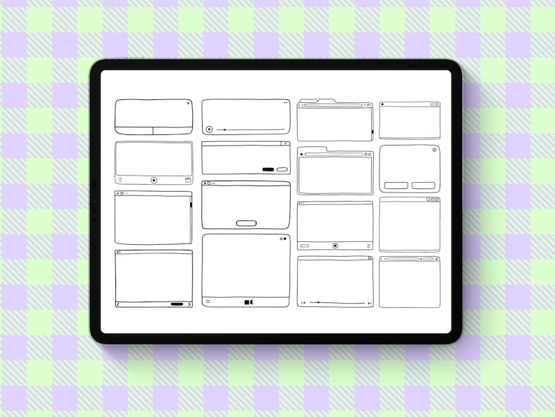 Handdrawn Windows Pop-up Procreate Stamp Widget Brush Set - Etsy