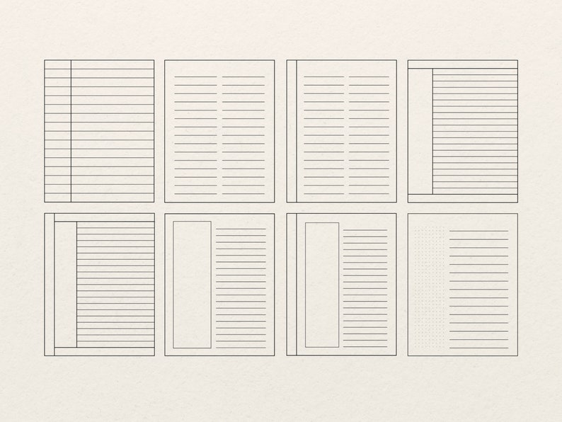 US Letter Ratio Note Templates Procreate Stamp Brush Set - Etsy