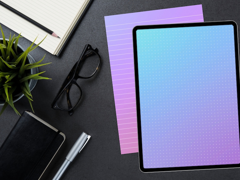 Gradient Digital Notes Template Printable A4 US Letter - Etsy