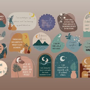 Boho Positive Affirmation Digital Stickers Set - Goodnotes, PNG - Etsy
