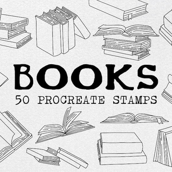 Stack of Books Stamp - Etsy