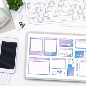 Celestial Windows Ui Computer Pop up Widget Digital Stickers Set ...