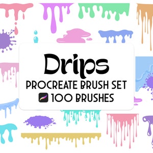 Drip Procreate Stamp Brush Set, Paint, Watercolor, Dripping, Blood ...