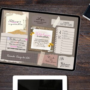 Vintage Torn Paper Digital Stickers Set - Sticky Notes, Washi Tapes ...