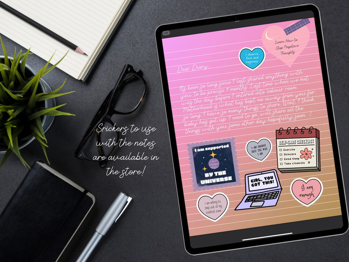 Gradient Digital Notes Template Printable A4 US Letter - Etsy