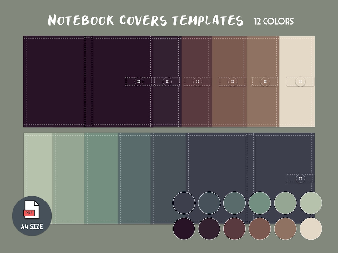 12 Aesthetic Digital Notebook Covers Bundle - A4 Size - Etsy