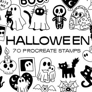 Cute Halloween Procreate Stamp Brush Set - Etsy