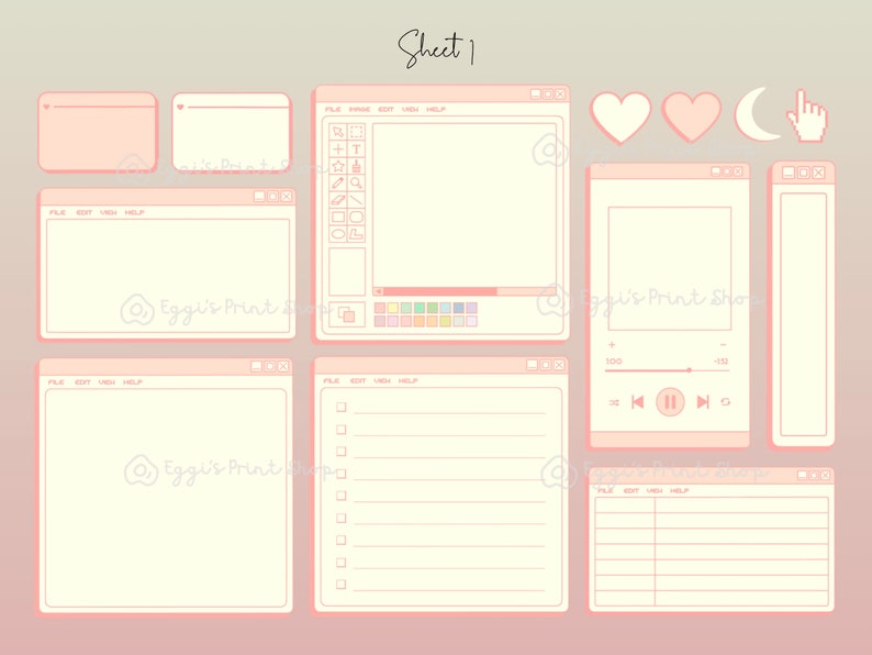 Aesthetic Computer Pop up Stickers Set - Etsy