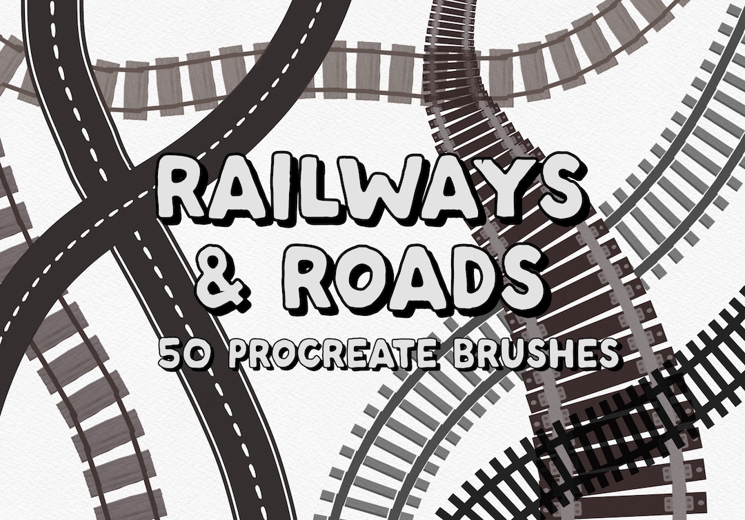 Ultimate Train Track Railways & Roads Procreate Brush and Stamp Set - Etsy