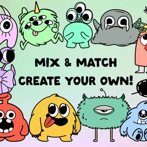 Monster Character Creator Procreate Stamp Brush Set - Etsy