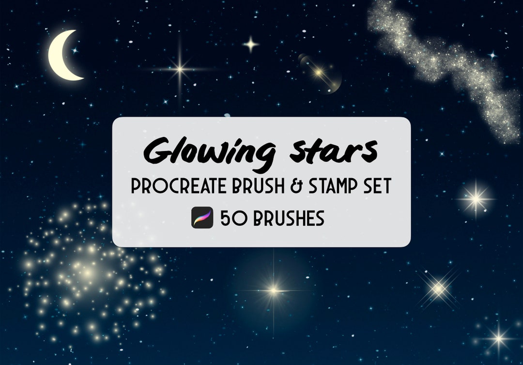50 Seamless Glowing Star Patterns & Stamps Procreate Brush Set - Etsy