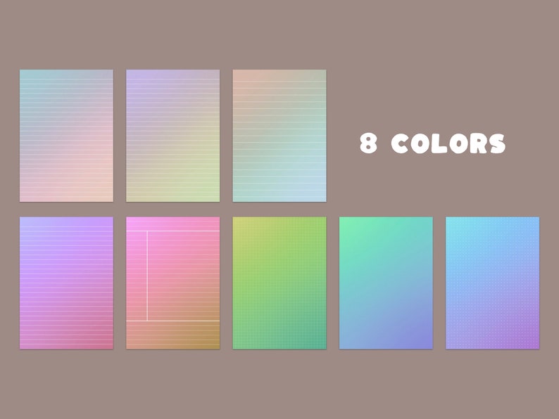 Gradient Digital Notes Template Printable A4 US Letter - Etsy