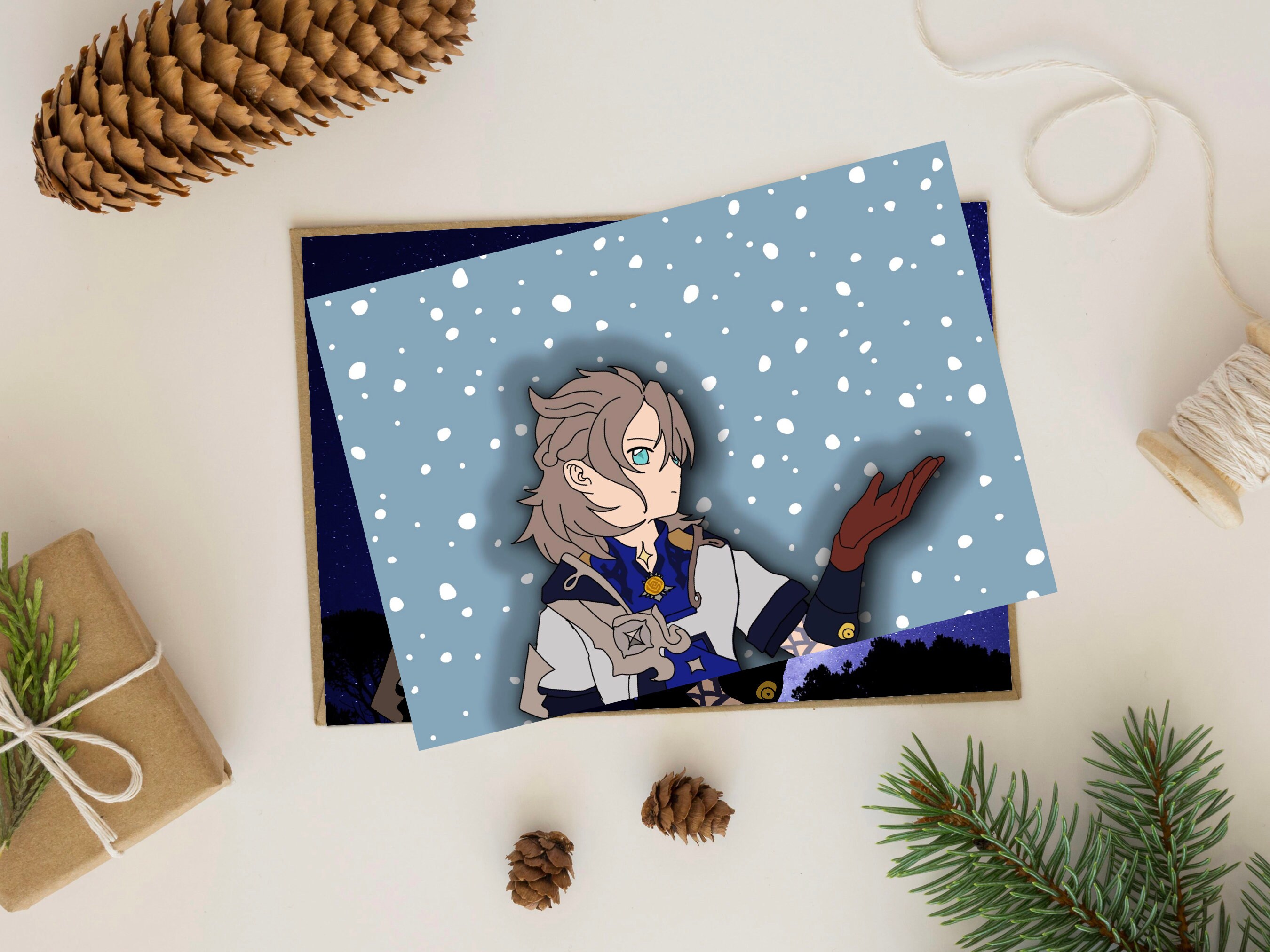 Genshin Impact Albedo Greeting Cards Set 2 PDF JPG Fanmade - Etsy