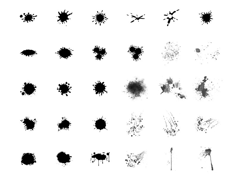 Splatter & Splashes Procreate Stamp Brush Set, Paint, Watercolor ...