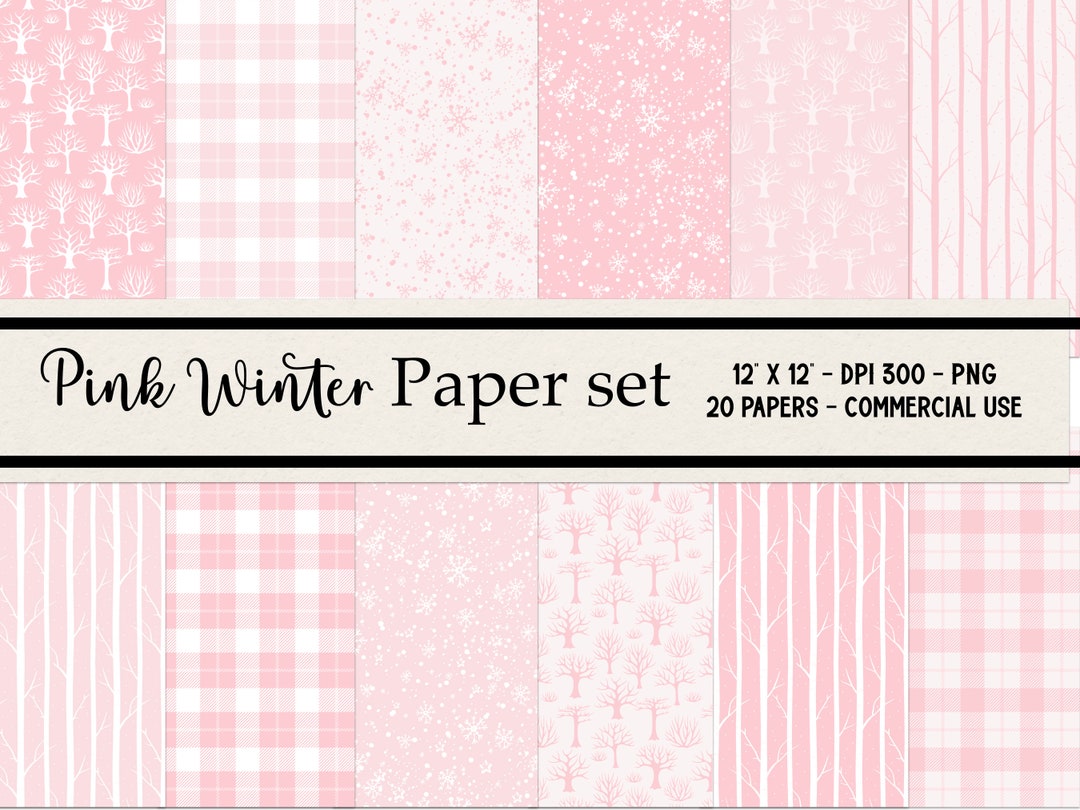 Pink Winter Digital Paper Set - Commercial Use, Instant Download - Etsy