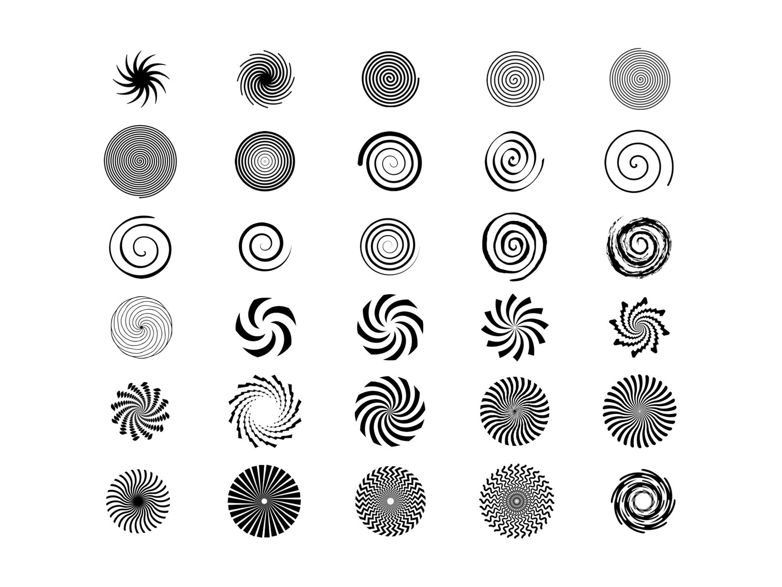 100 Spiral & Swirls Procreate Stamp Brush Set - Etsy