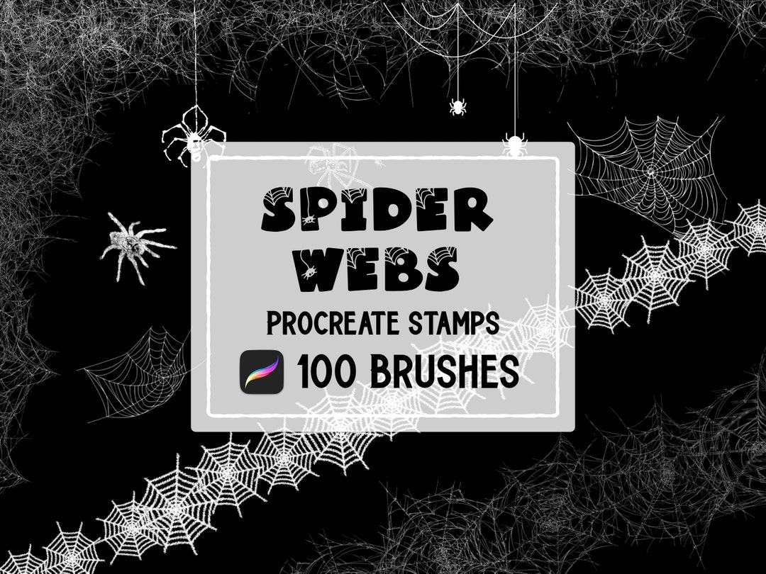 Spider Web Cobweb Procreate Brush Set, Halloween Stamp - Etsy