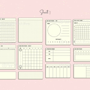 Health Tracker & Checklist Widget Digital Stickers Set - Etsy