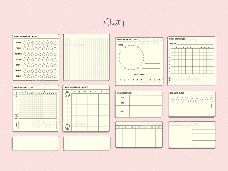 Health Tracker & Checklist Widget Digital Stickers Set - Etsy