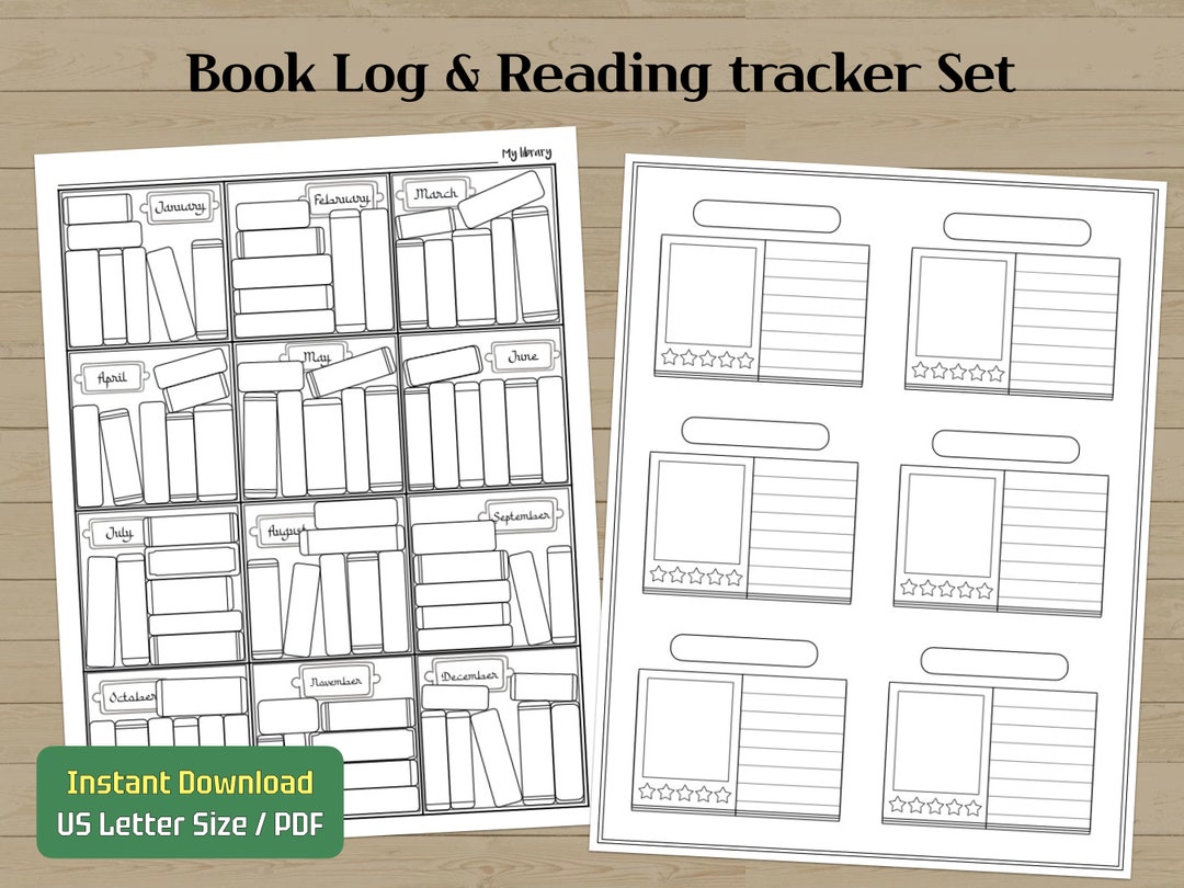 Book Log / Reading Tracker Printable, Digital Planner, PDF - Etsy