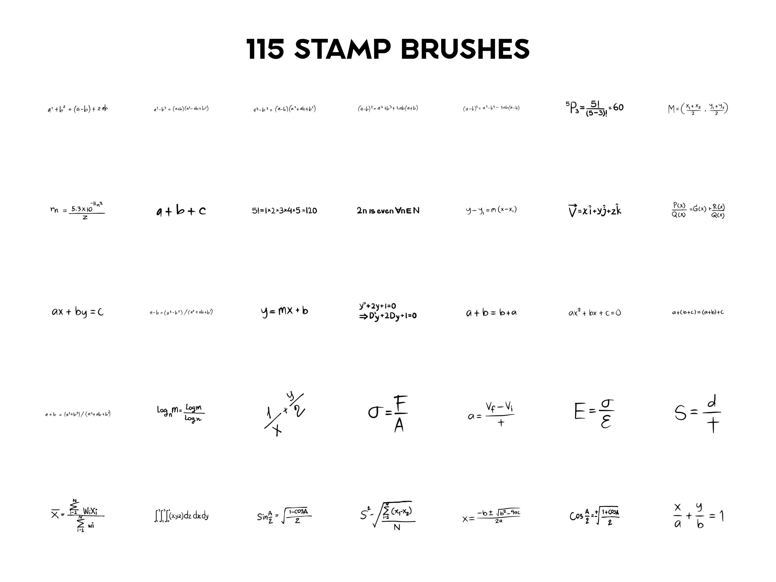 Mathematics Handwritten Doodle Scribble Procreate Stamp Brush - Etsy