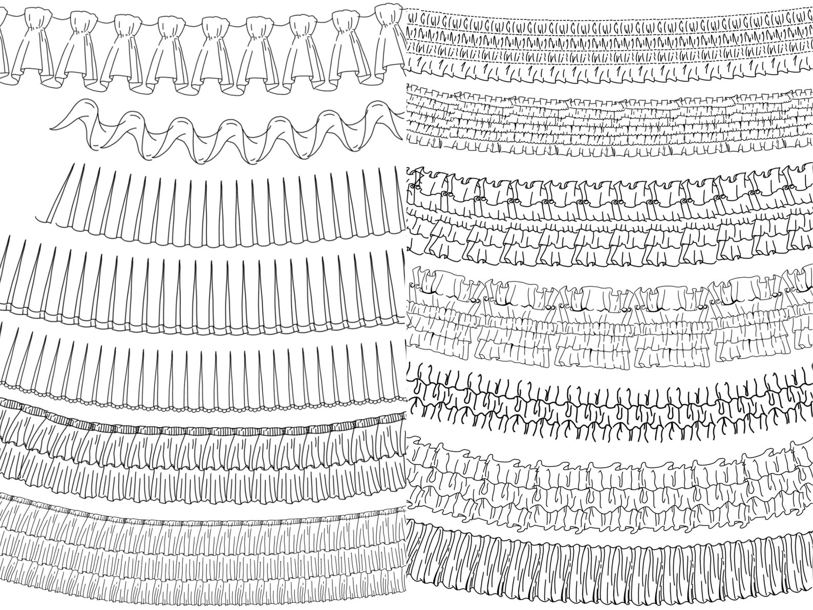Ruffle Lines Procreate Brushes Set - Etsy