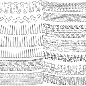 Ruffle Lines Procreate Brushes Set - Etsy