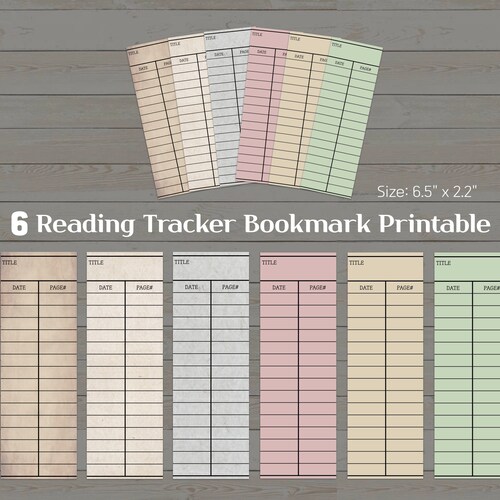Reading Tracker Bookmark Printable US Letter Size Bookmark - Etsy