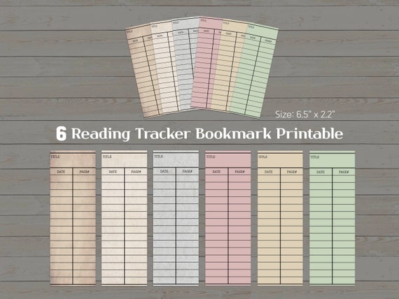 Reading Tracker Bookmark Printable US Letter Size Bookmark | Etsy