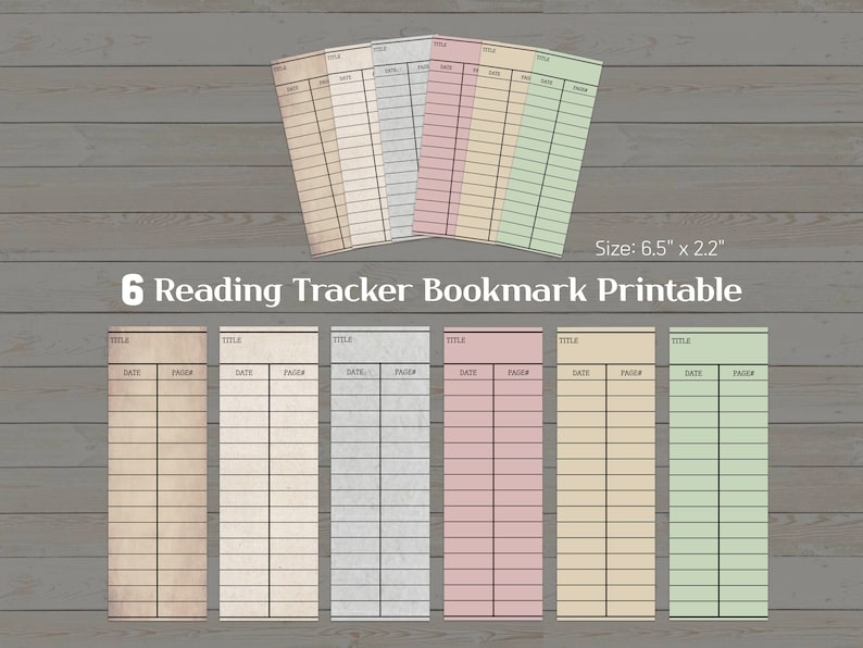 Reading Tracker Bookmark Printable: US Letter Size (PDF) - Etsy