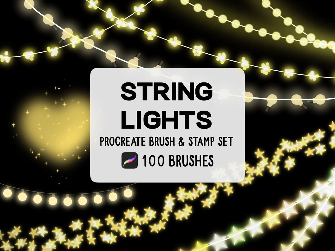 String Lights Procreate Brush Set, Fairy Lights, Christmas Bulbs - Etsy