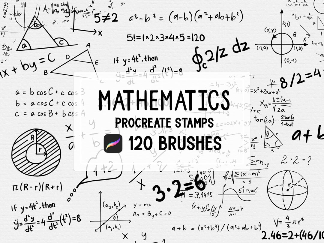 Mathematics Handwritten Doodle Scribble Procreate Stamp Brush Set - Etsy