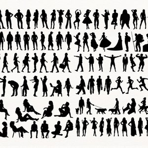 300 People Silhouette Procreate Stamp Brush Set - Etsy