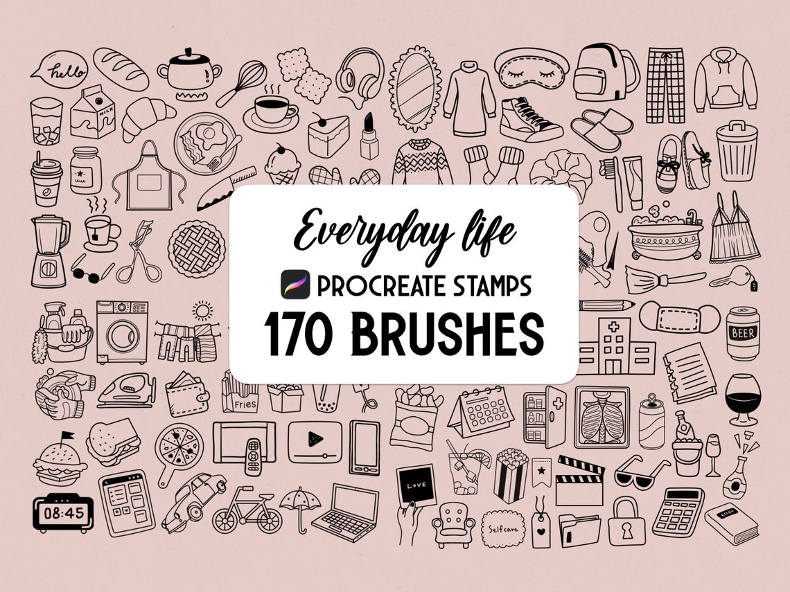 Everyday Life Daily Procreate Stamp Brush Set - Etsy