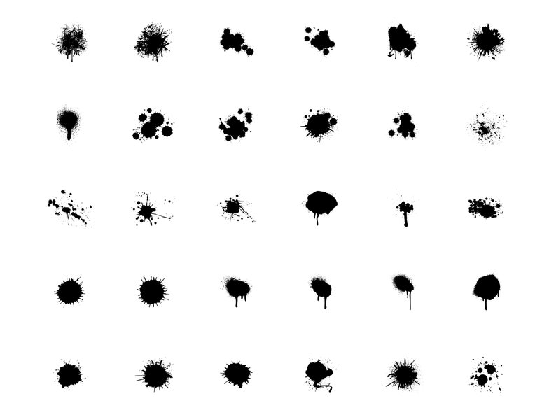 Splatter & Splashes Procreate Stamp Brush Set, Paint, Watercolor ...