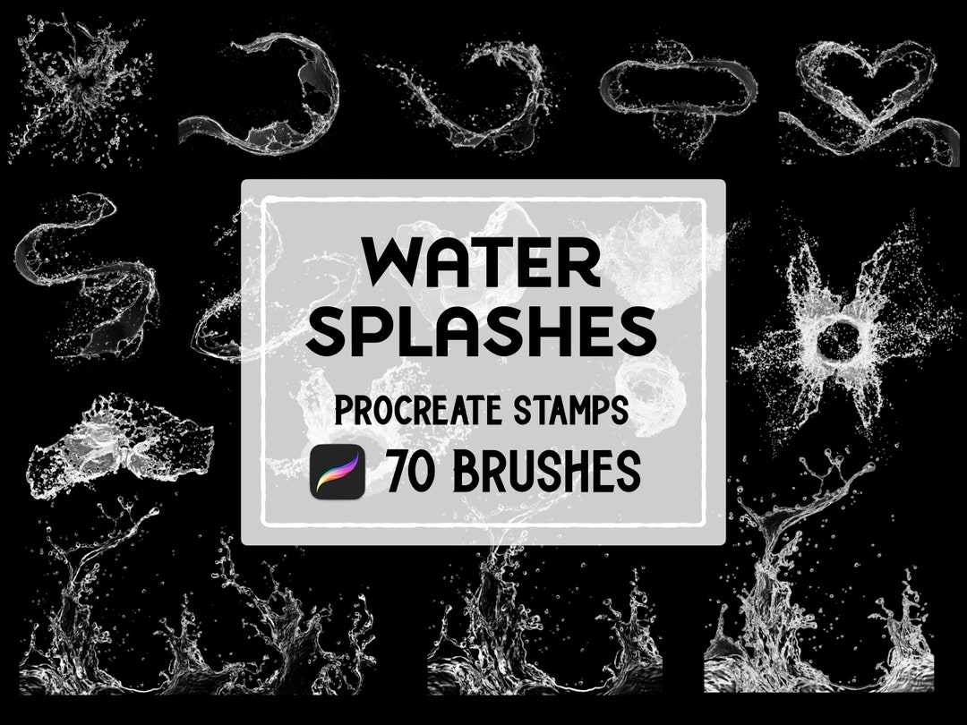 Water Splashes Procreate Stamp Brush Set - Etsy