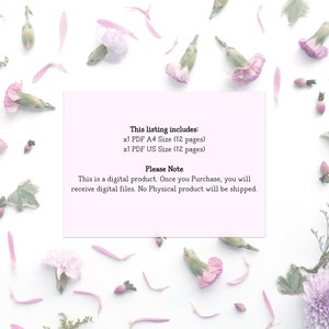Aesthetic Flower Digital Notes Template - Printable, A4, US Letter ...