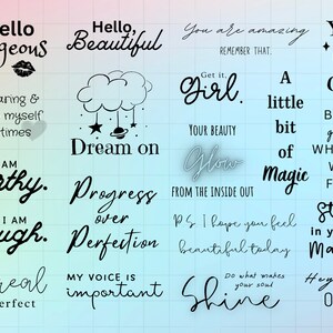 100 Cute Girly Quotes Word Art Procreate Stamp Brush Set - Etsy