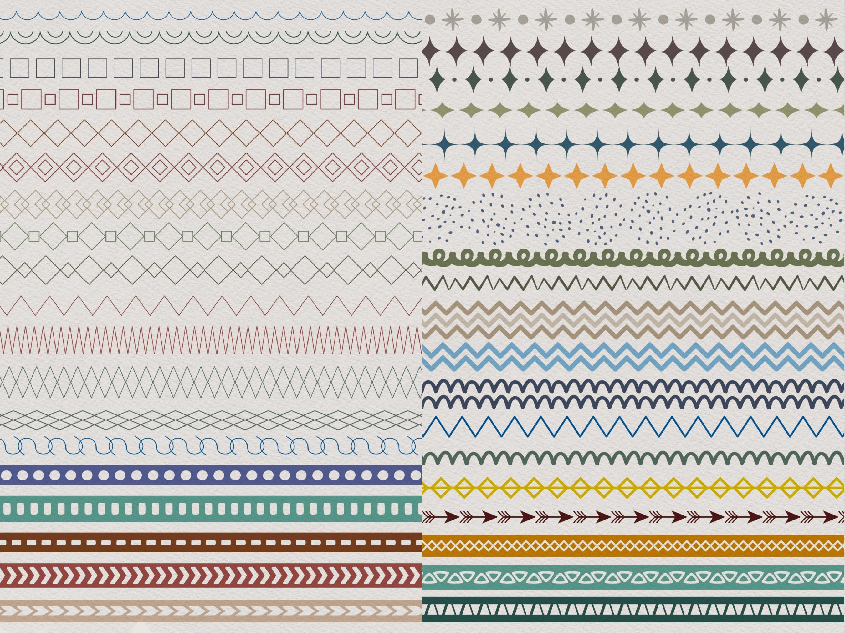 Boho Border & Divider Lines Procreate Brush Set - Etsy