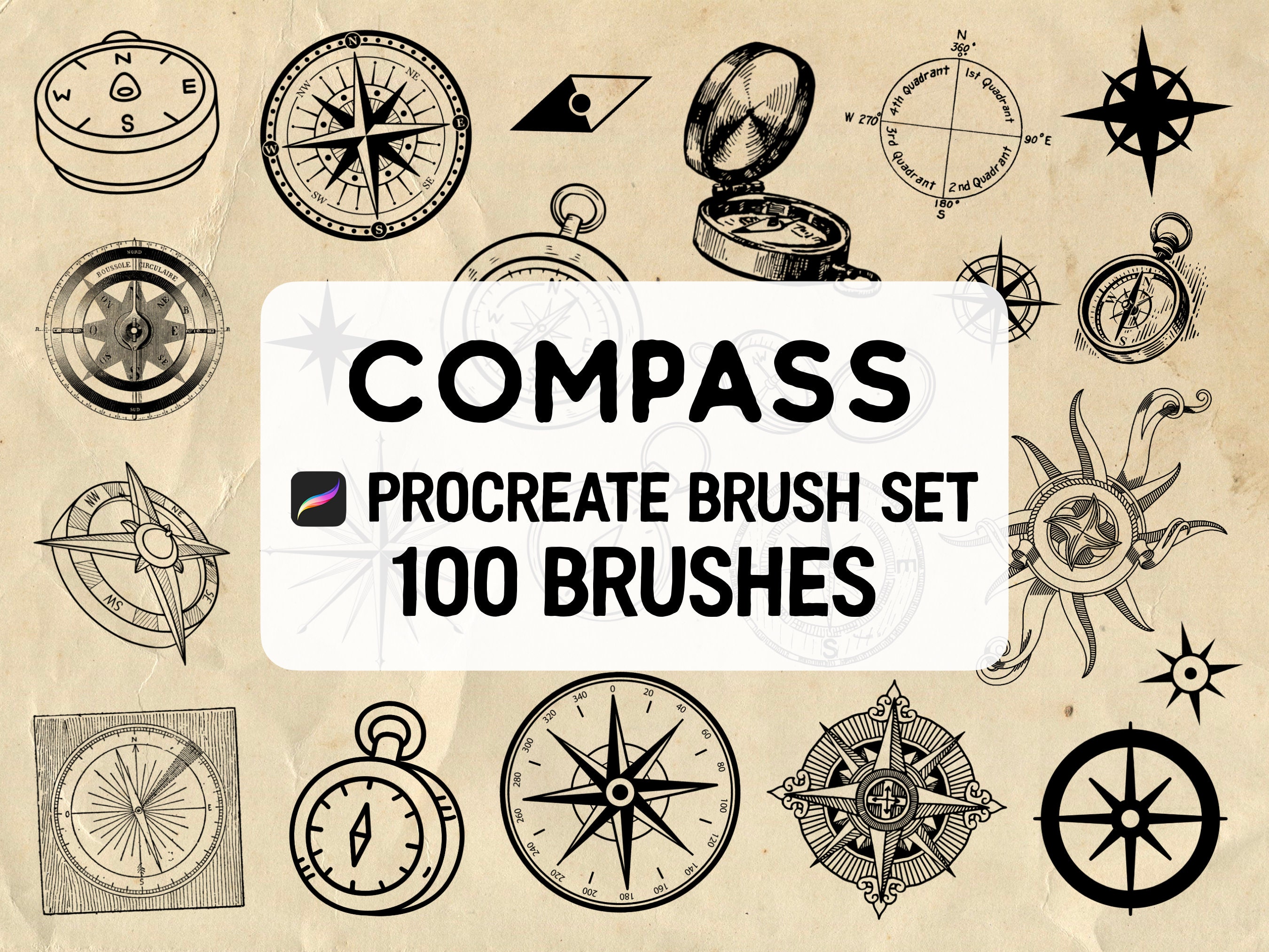 Vintage Compass Rose Tattoo