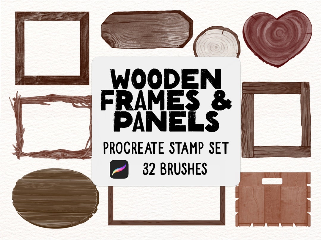 Wooden Frames & Panels Procreate Stamp Brush Set - Etsy