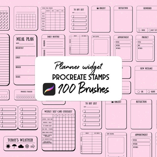 Sticky Notes & Digital Stickers Procreate Stamp Brush Set - Etsy