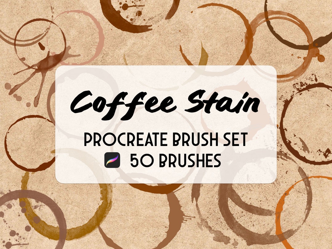Coffee Stain Procreate Stamp Brush Set - Etsy