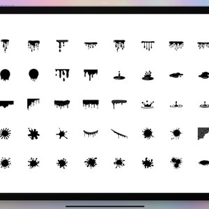 Drip Procreate Stamp Brush Set, Paint, Watercolor, Dripping, Blood ...