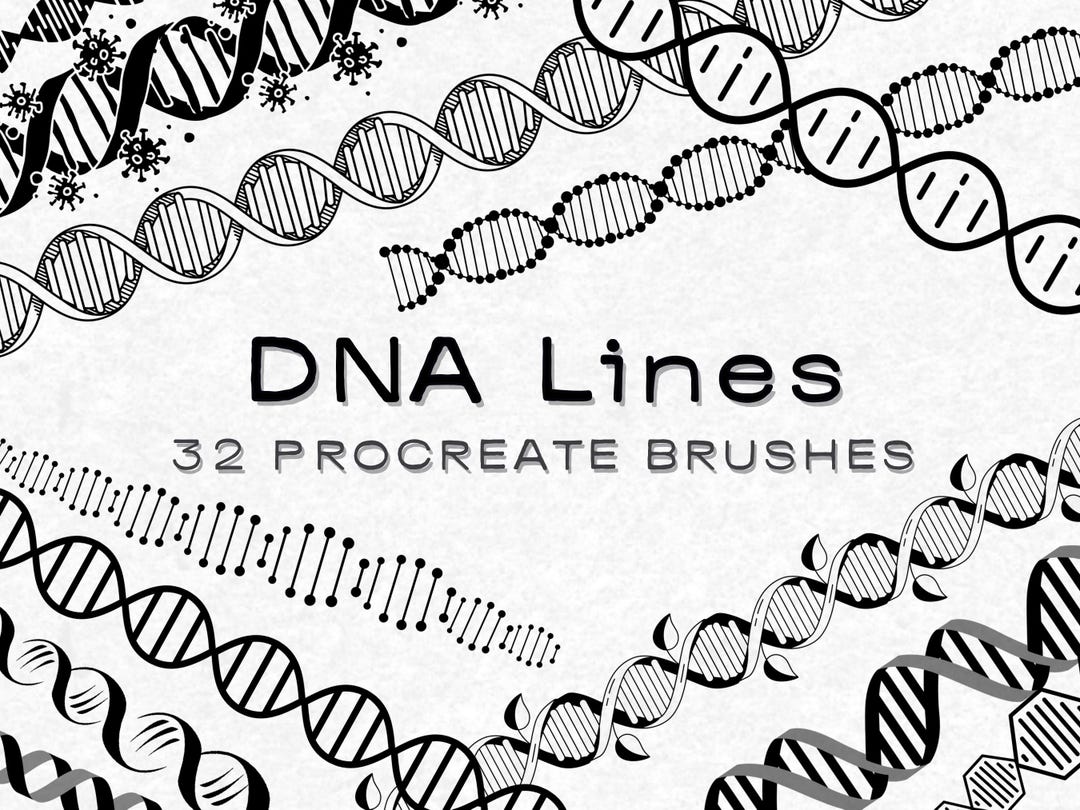 DNA Helix Lines Procreate Brush Set - Etsy
