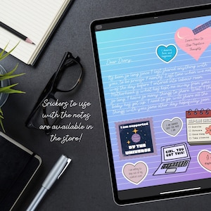 Gradient Digital Notes Template - Printable, A4, US Letter, Goodnotes ...