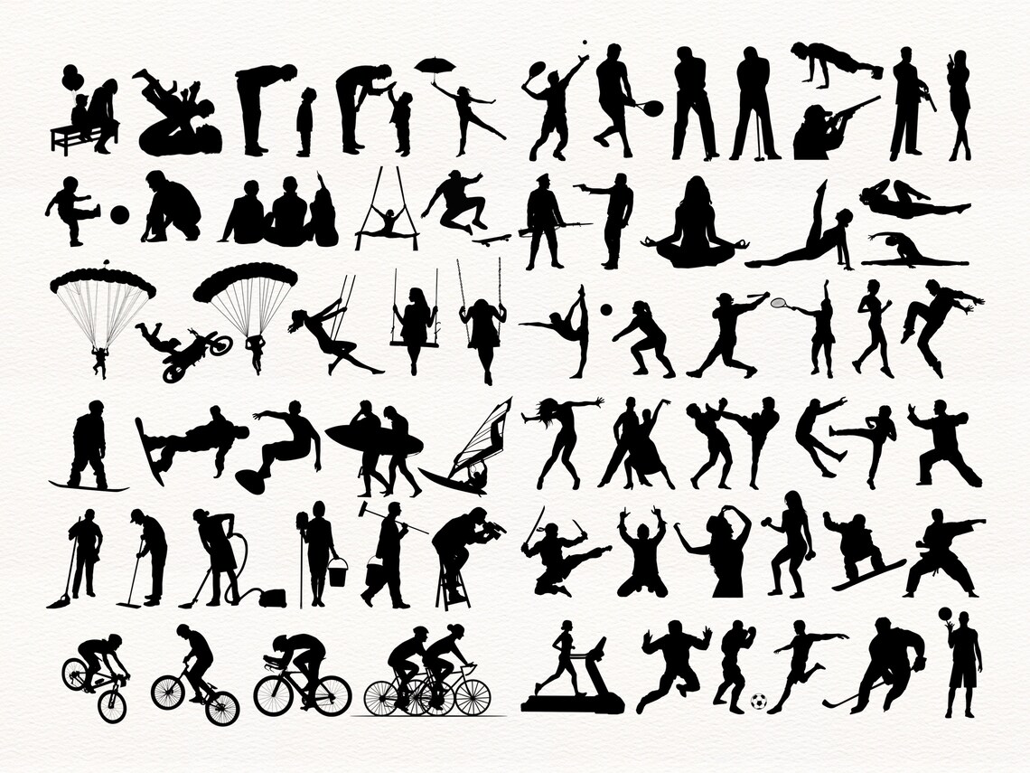 300 People Silhouette Procreate Stamp Brush Set - Etsy